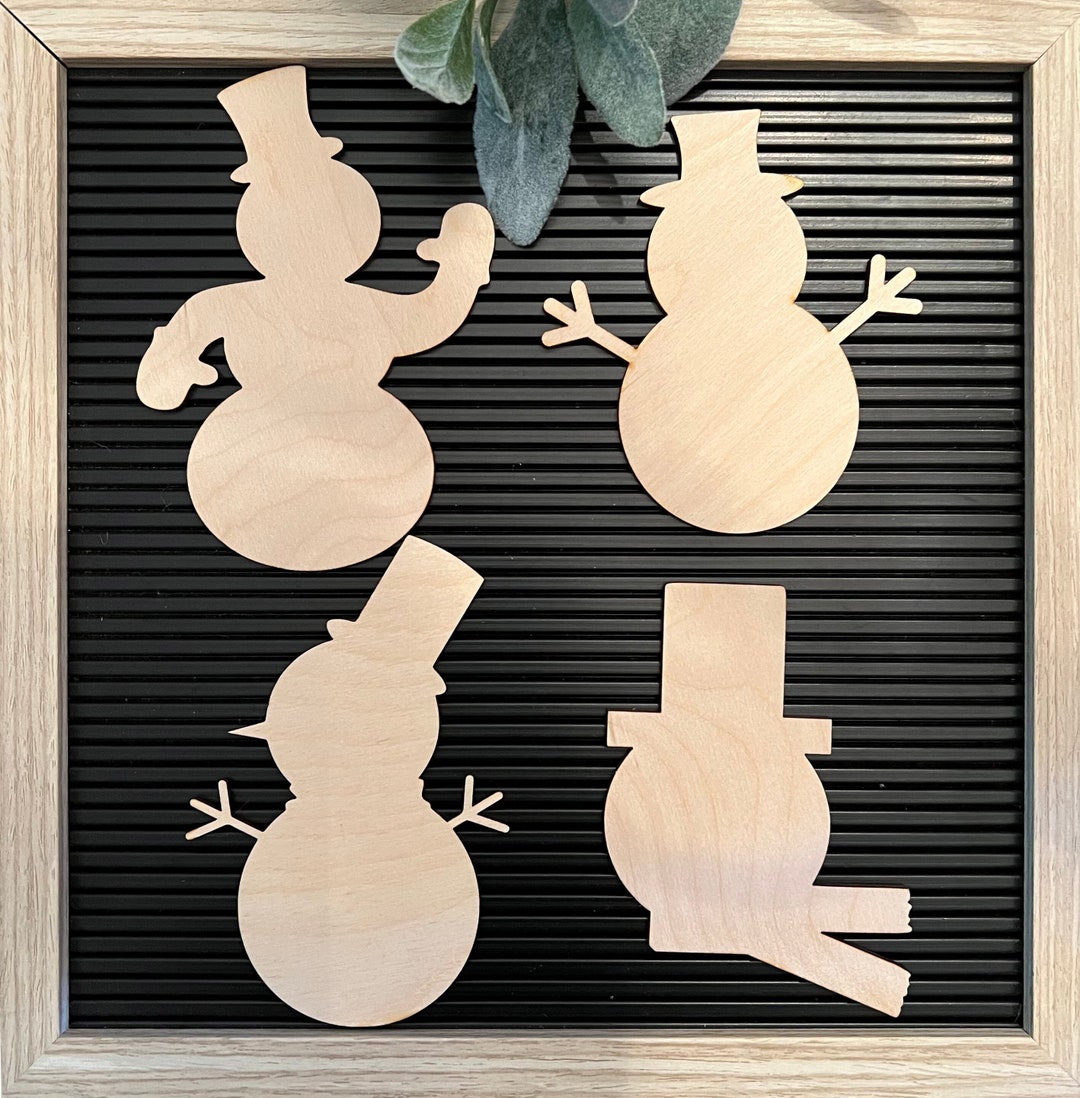 Wooden Snowmen Cutouts, Unfinished Wood Snowmen, Snowman Wood Shapes ...