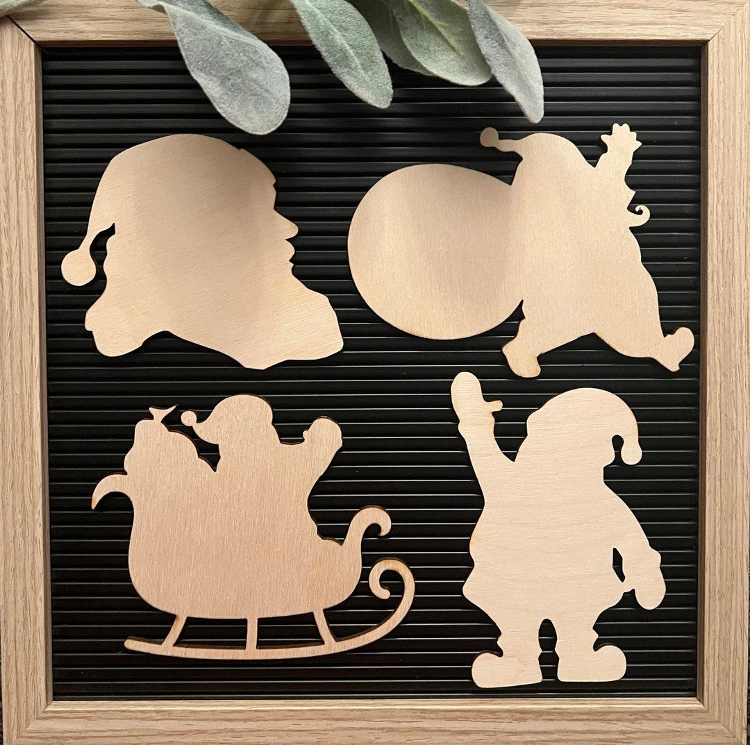 Wooden Santa Cutouts, Unfinished Wood Santas, Santa Wood Shapes ...