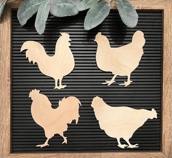 Wooden Chicken Cutouts Unfinished Wood Chicken Chicken Wood - Etsy