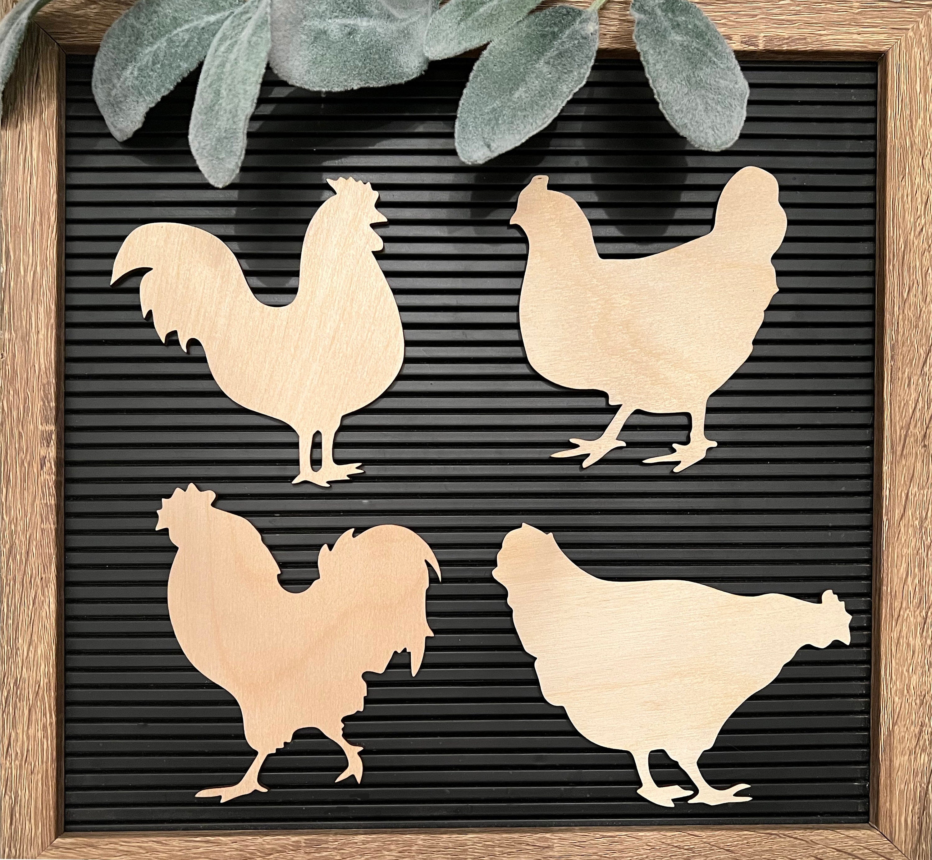 Wooden Chicken Cutouts Unfinished Wood Chicken Chicken Wood - Etsy