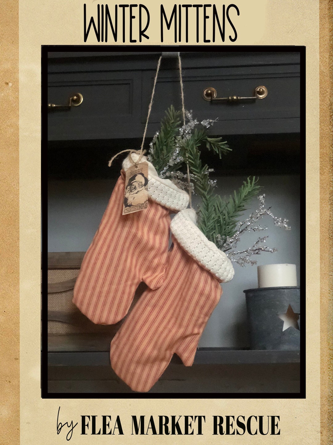 Decorative Winter Mitten Pattern, Christmas Sewing Pattern, Holiday ...