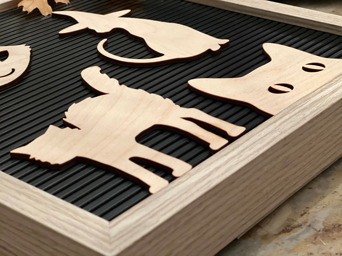 Wooden Cat Cutouts, Unfinished Wood Cat, Halloween Wood Shapes, Cat ...