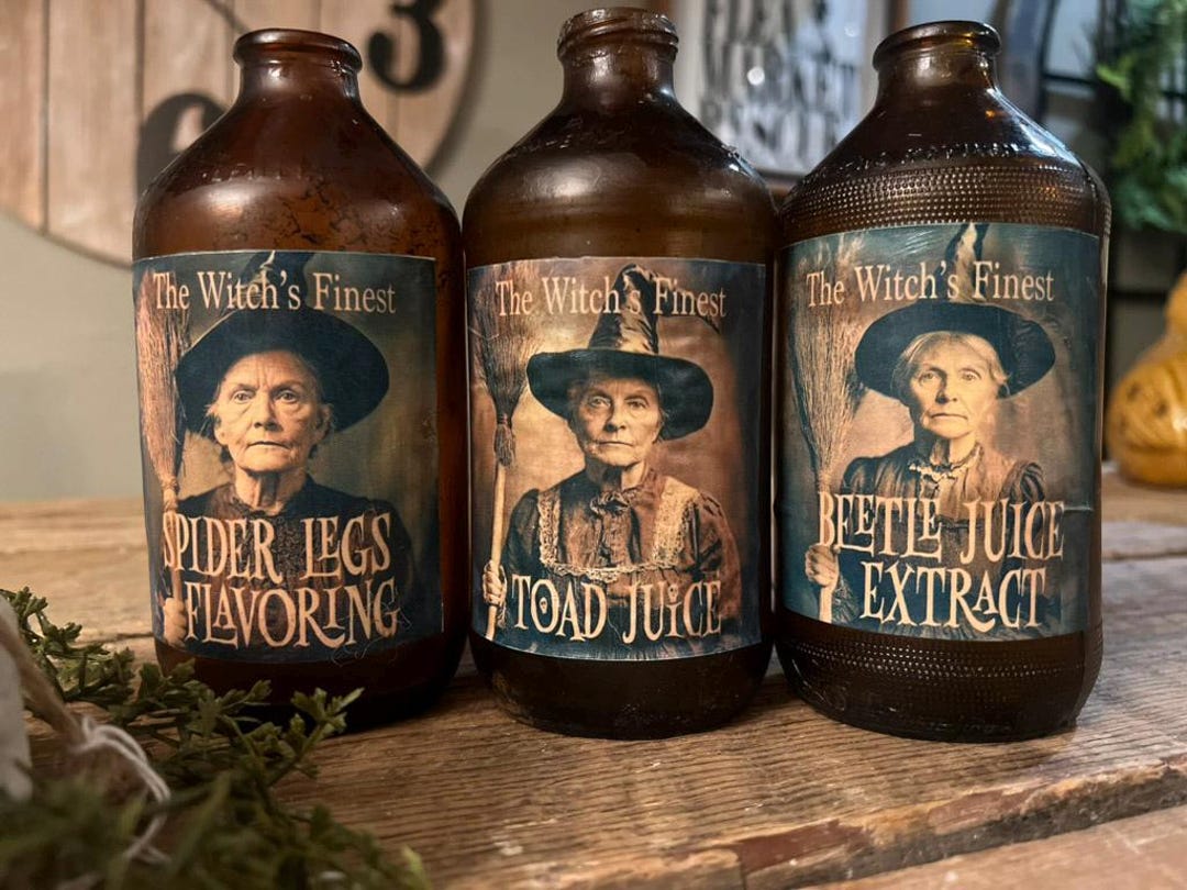 Witch Bottle Labels, Halloween Labels, Halloween Vintage Photographs ...