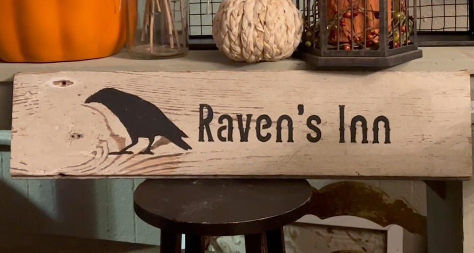 Raven's Inn Stencil — FLEA MARKET RESCUE