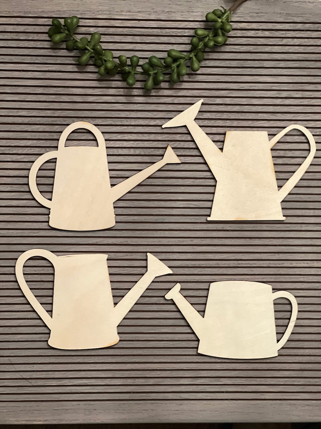 Wooden Watering Can Cutouts, Unfinished Wood Watering Cans, Garden Wood ...