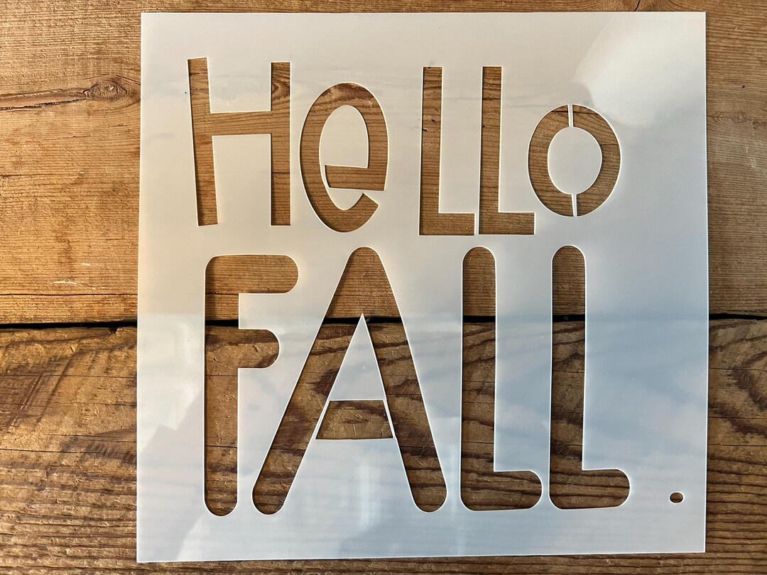 Hello Fall Stencil, Paint Stencil, Fall Stencil for Painting Signs ...