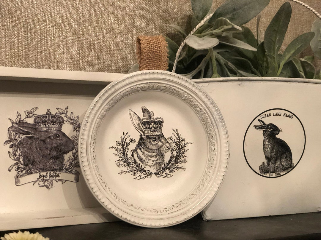 Farmhouse Transfer Decals, Bunny Transfer Decal, Rabbit Transfer Decals ...