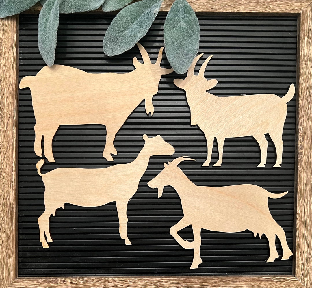 Wooden Goat Cutouts, Unfinished Wood Goats, Goat Wood Shapes, Farm ...