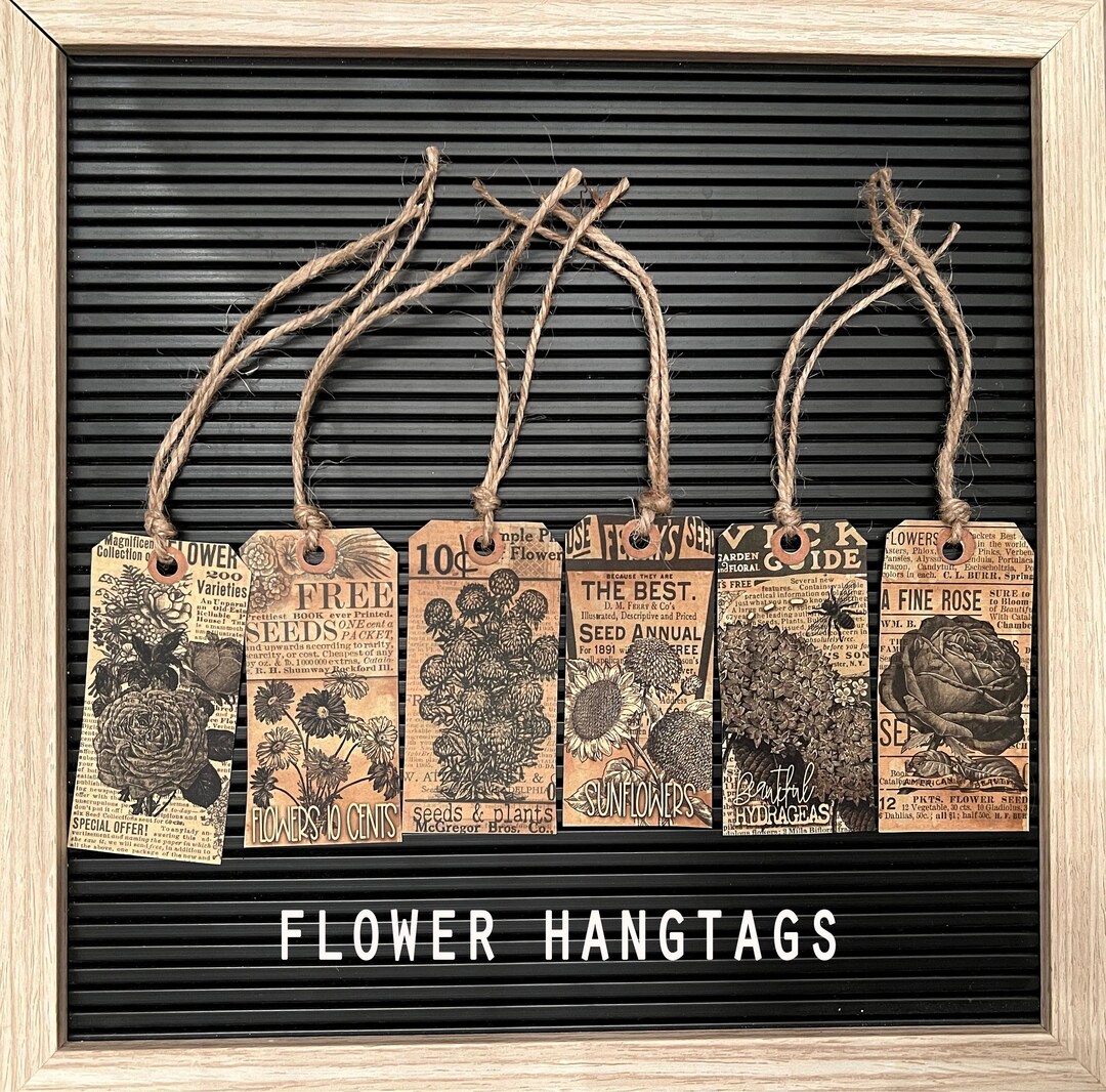 Instant Download - Vintage Tags- Flower Hang Tags-digital Download ...