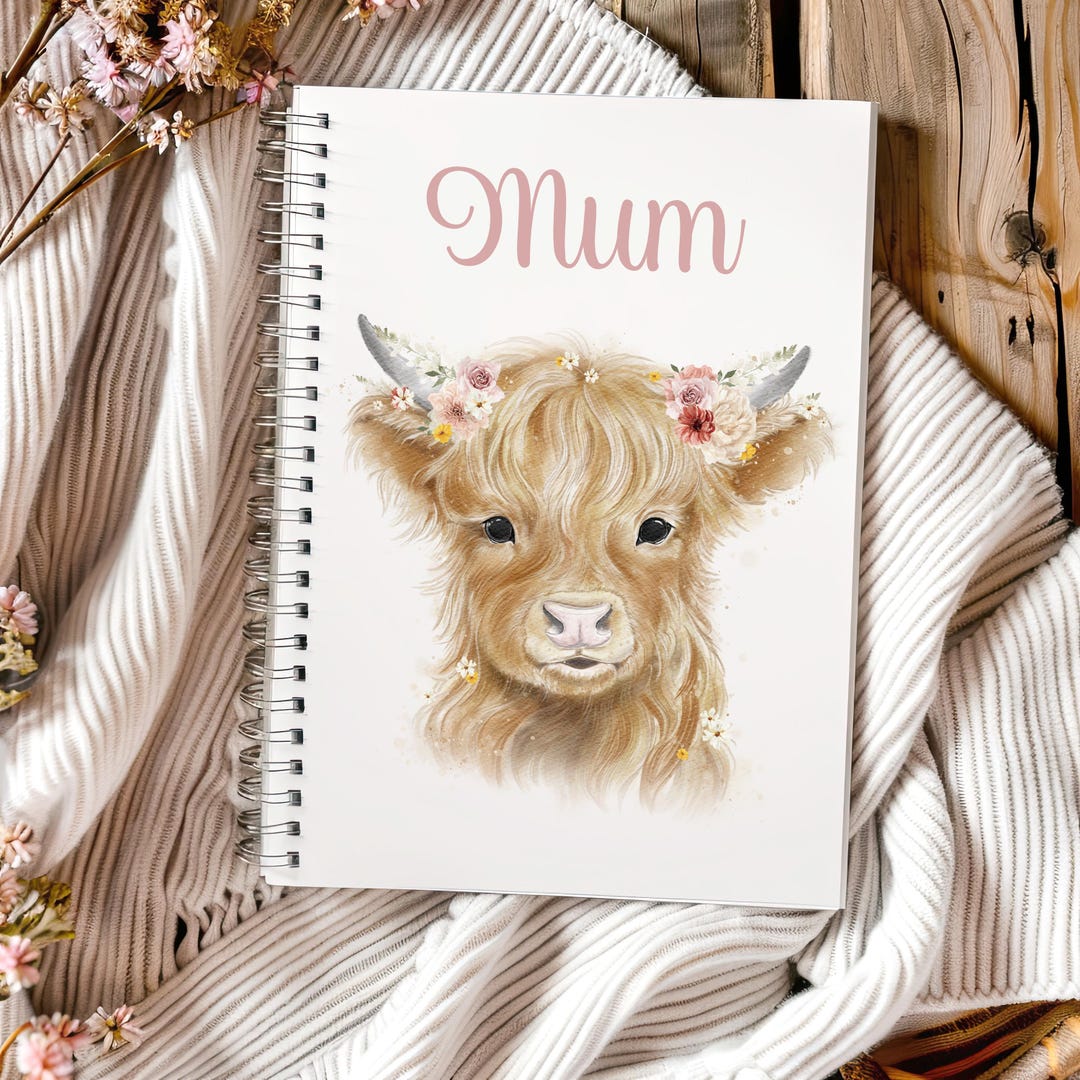 Personalised Highland Cow Notebook Highland Cow scottish Cow Highland ...