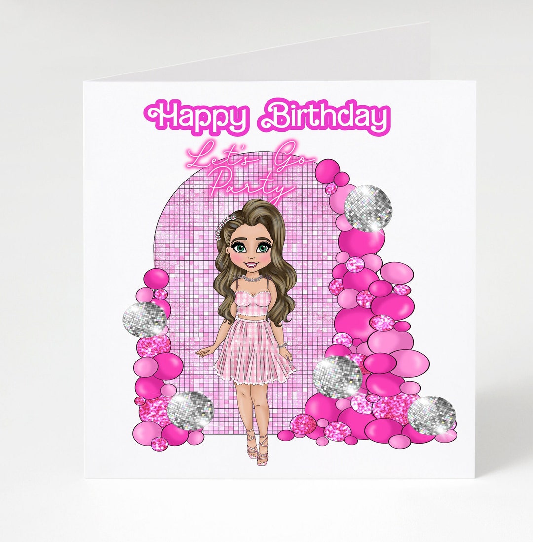 Barbie Inspired Birthday Card | Card for Her | Pink Birthday Card for ...