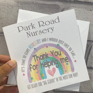 Personalised Thank You Nursery Card | Thank You Preschool Card | Thank ...