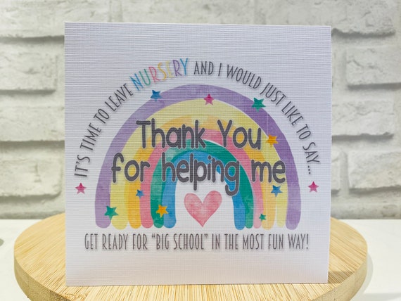 Personalised Thank You Nursery Card Thank You Preschool Card - Etsy UK