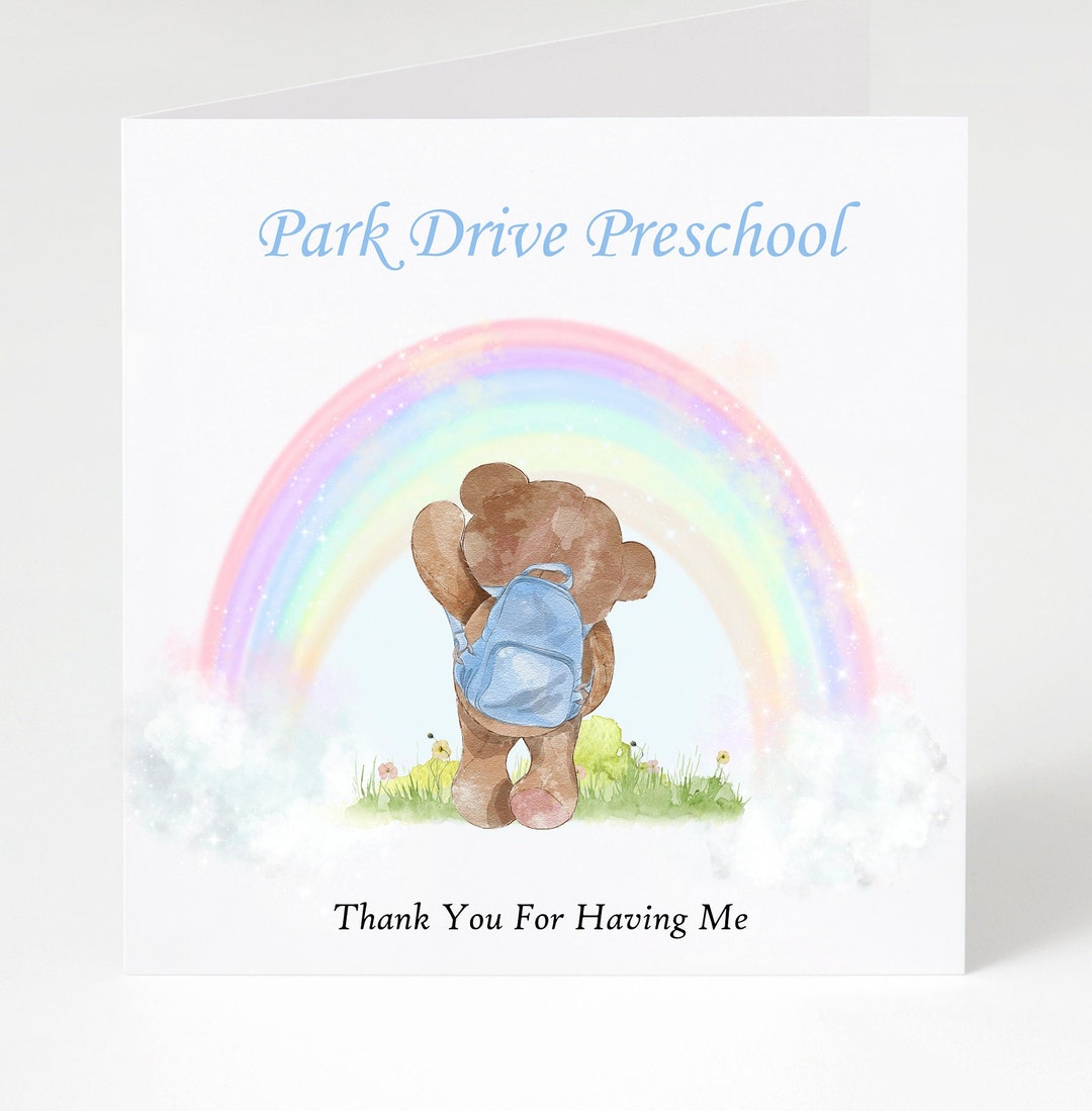 Personalised Thank You Preschool Card Thank You Card Preschool Card ...
