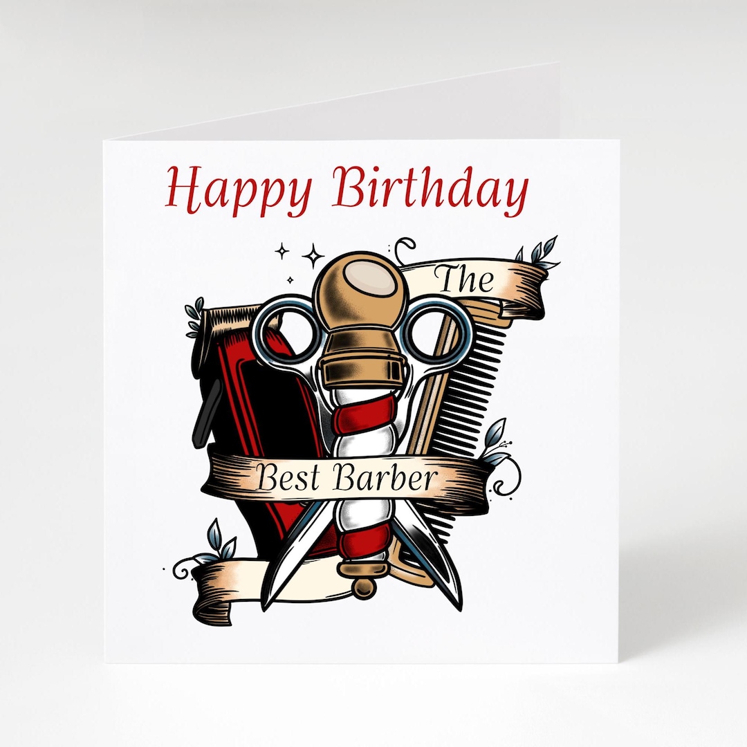 Barber Birthday Card | Barber | Baber Shop | Personalised Barber Card ...