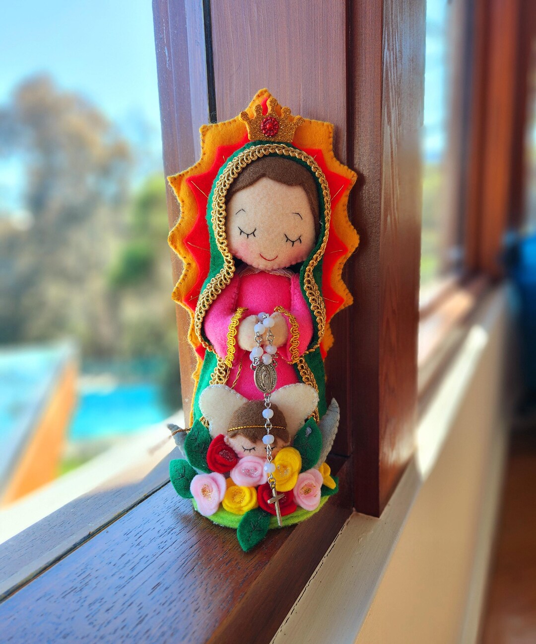 Handmade Virgen Mary Guadalupe, Catholic Christian, Felt Ornaments ...