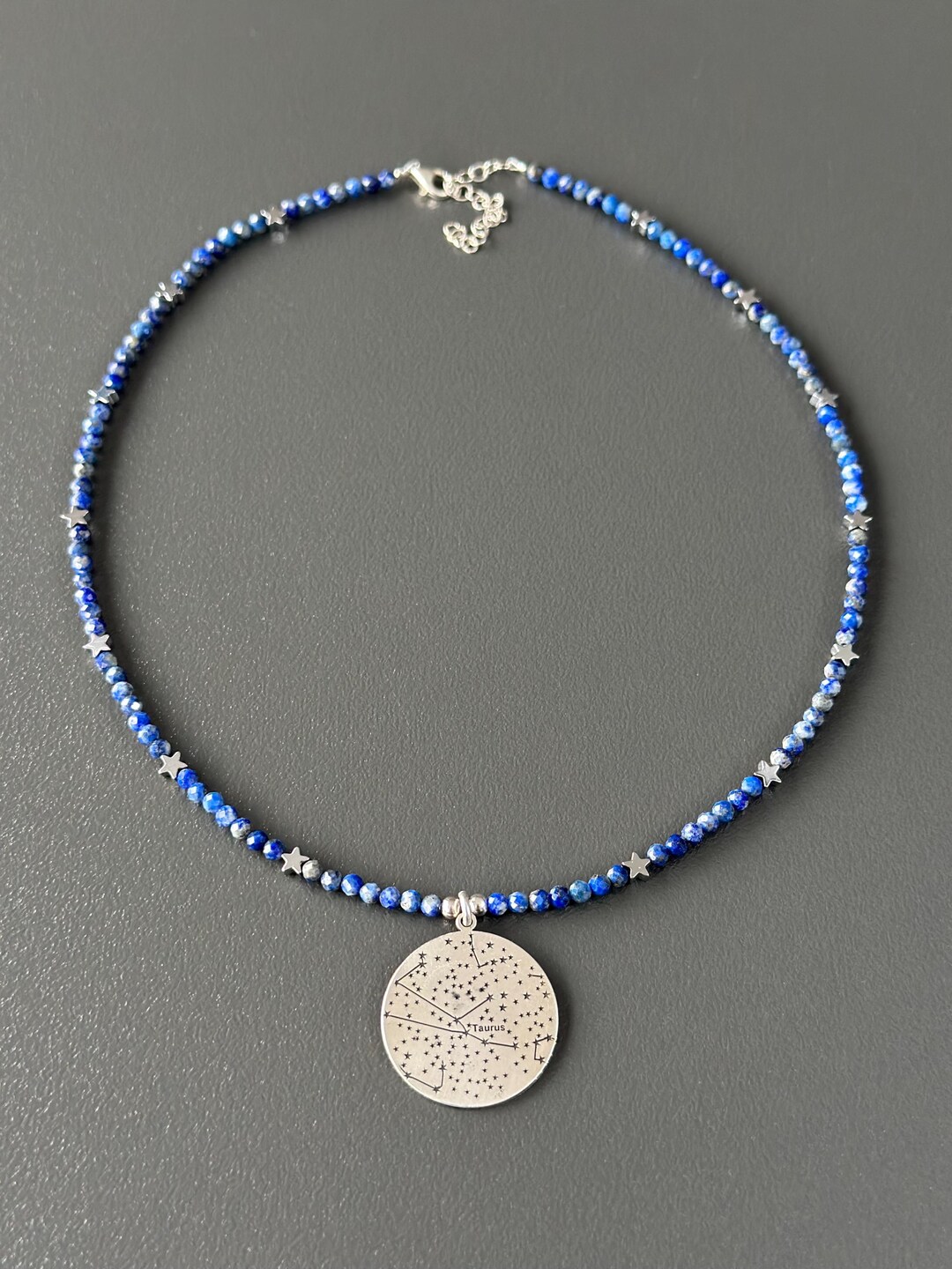 Star Map Necklace, Lapis Lazuli Beaded Necklace, Constellation Jewelry ...