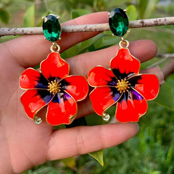 Metal Flower Earring - Etsy