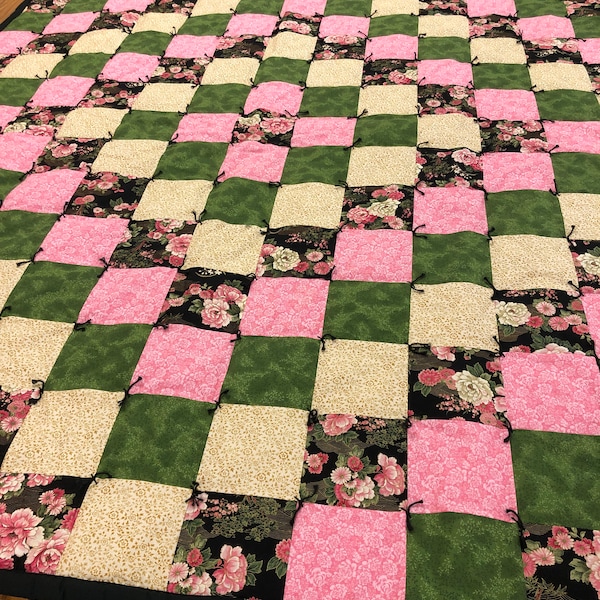 Pink Green Quilt - Etsy