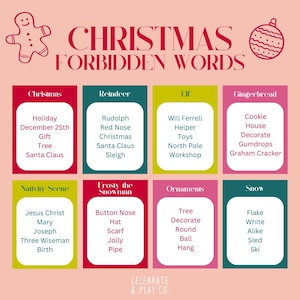 Christmas Forbidden Words Game, Christmas Activity for Kids and Adults ...