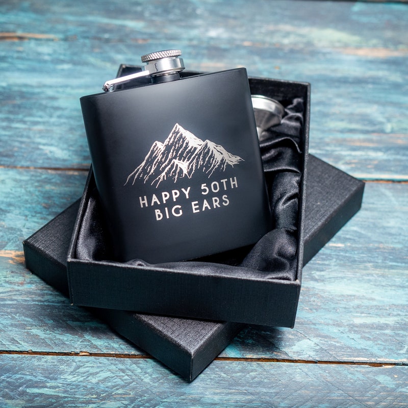 50th Birthday Flask - Etsy UK