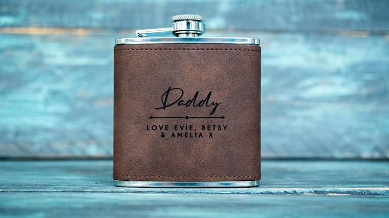 Personalised Hip Flask, Whisky Drinking Flask for Daddy Dad, Fathers ...