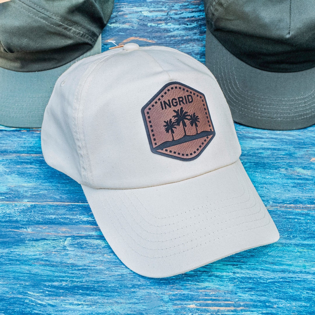 Personalised Beige Cotton Cap: Custom Engraved Baseball Hat With Velcro ...