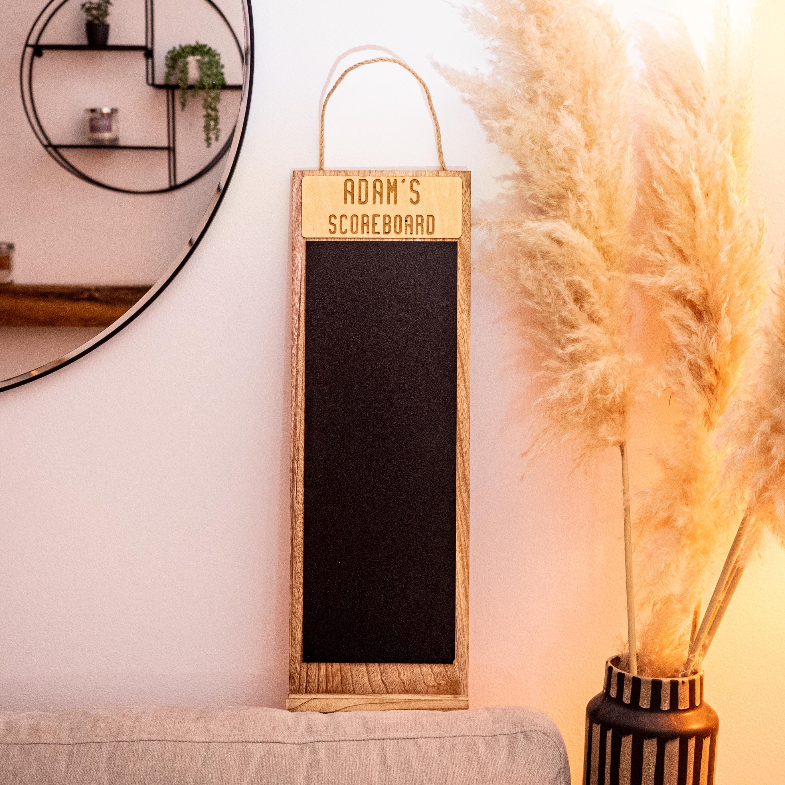 Chalkboard Weekly Planner Board – 20x60cm Rustic Wooden Frame Wall ...