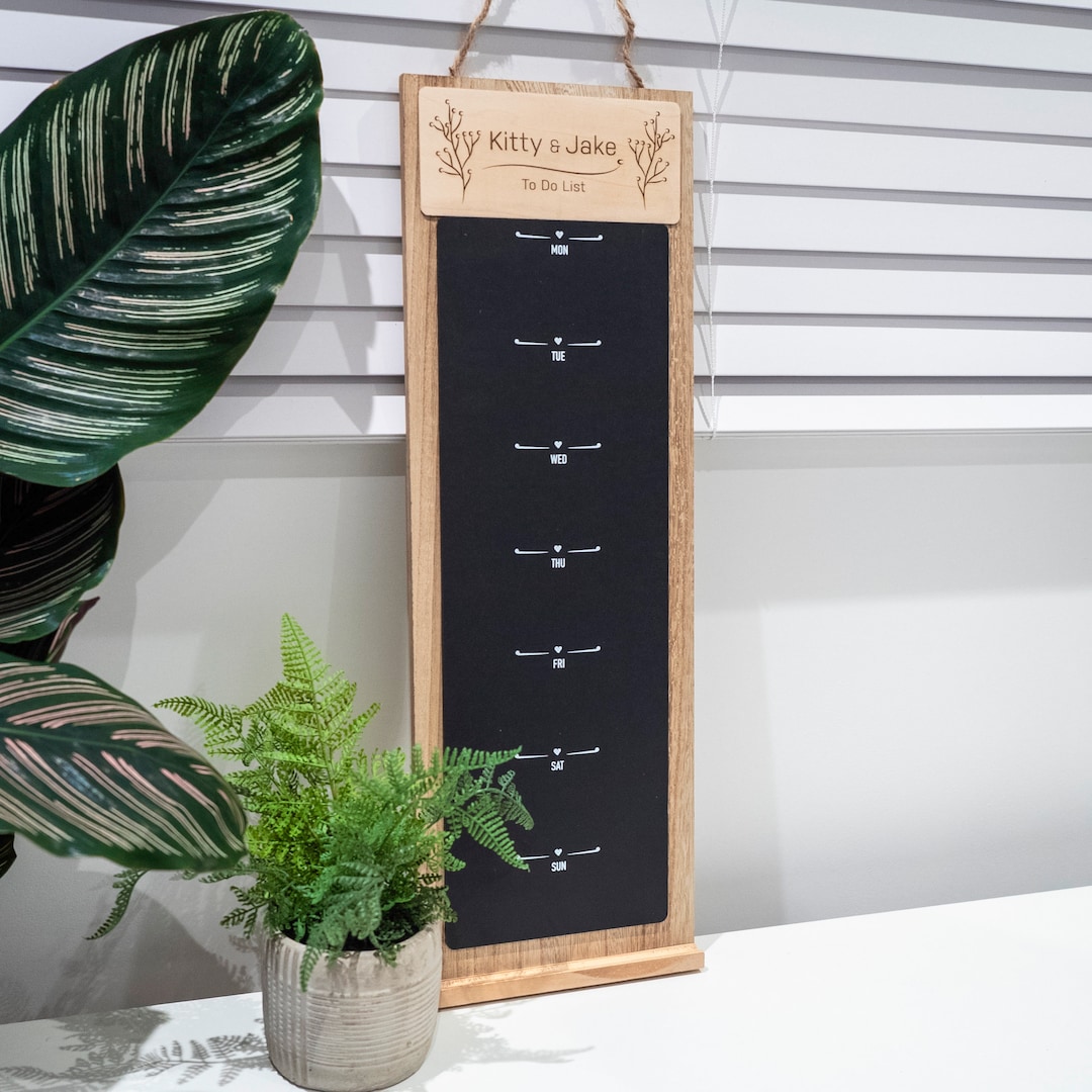 Personalised Chalkboard 60x20cm, Weekly Planner Blackboard, New Home ...