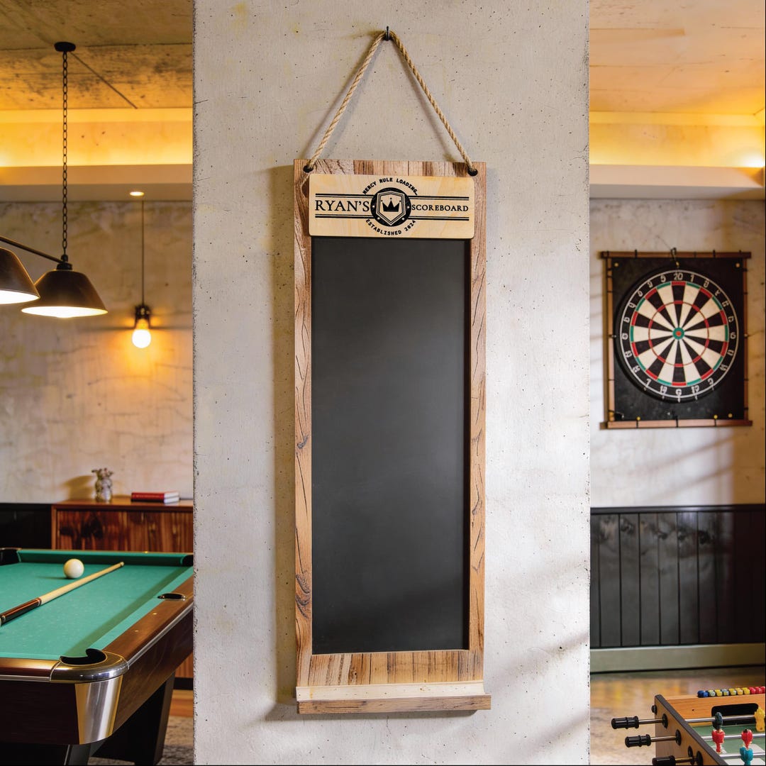Personalised Chalkboard With Scoreboard Design - Games Night ...