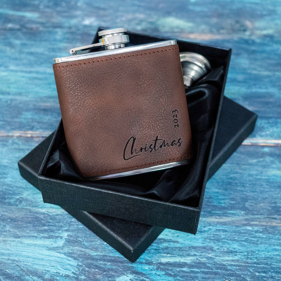 Personalised Hip Flask Stocking Filler or Secret Santa Christmas Gift ...