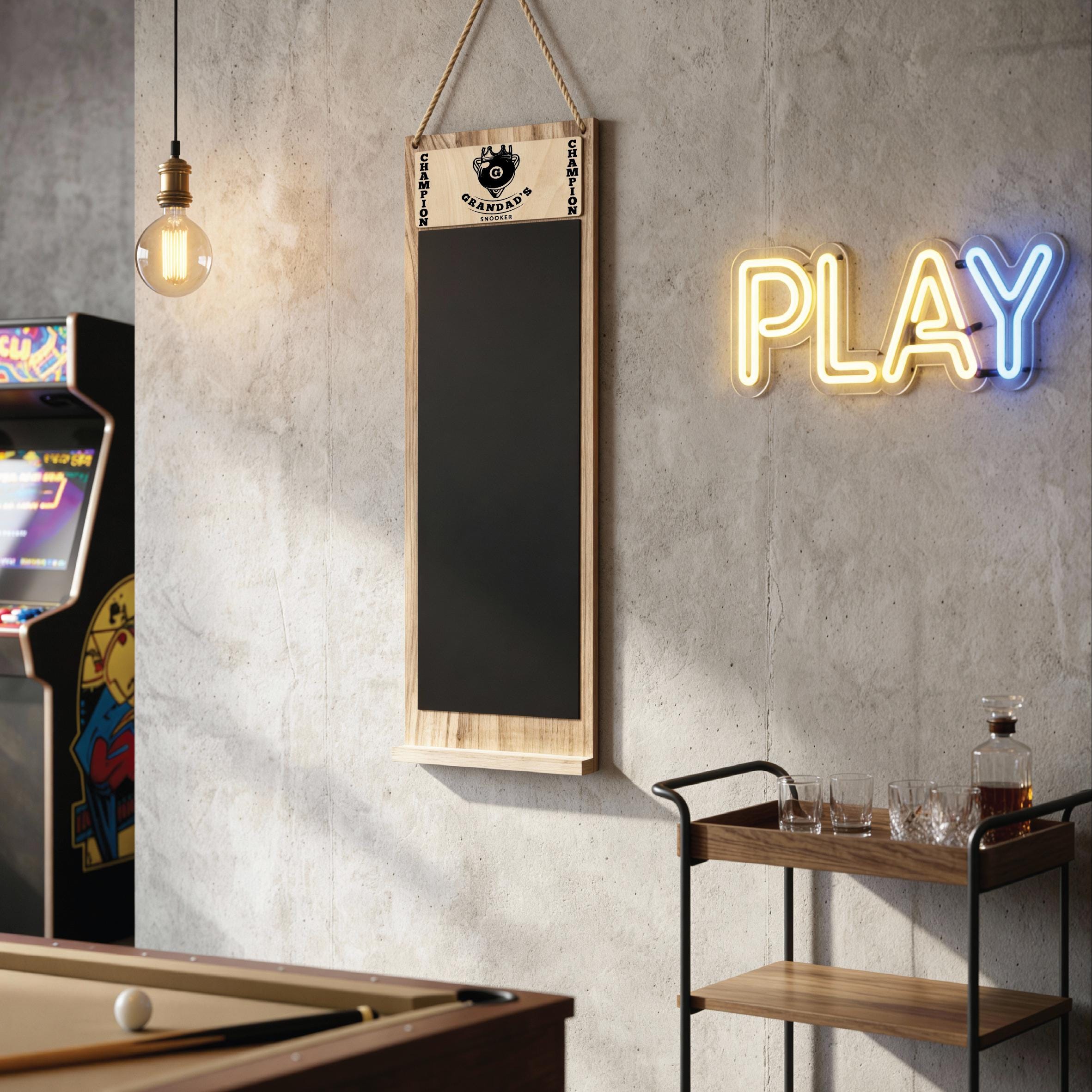 Personalised Chalkboard Wooden Snooker Scoreboard, Pool or Billiards ...