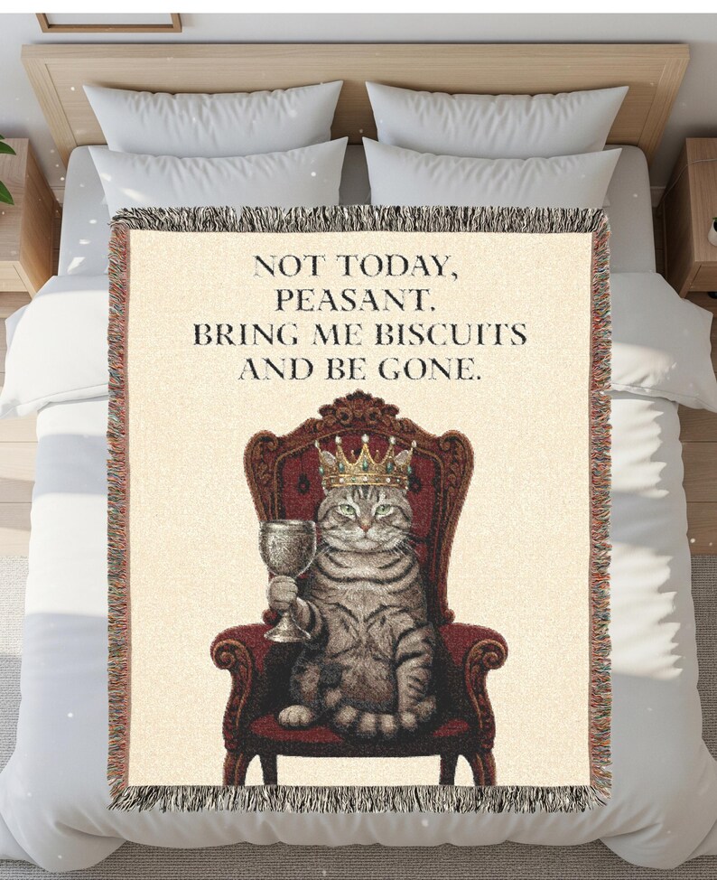 Medieval Renaissance Cat Blanket | Funny Woven Tapestry | Weird Magical ...