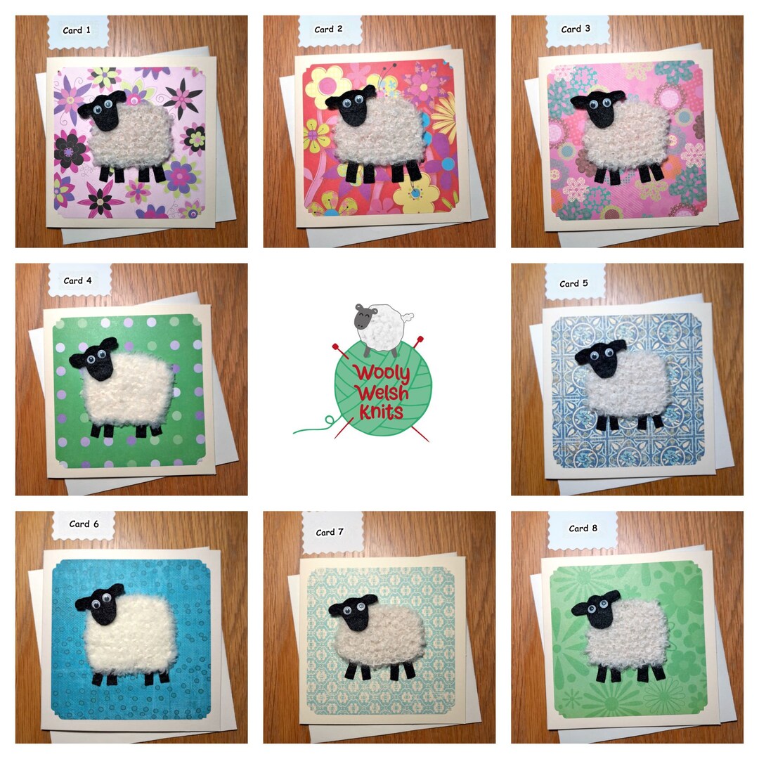 Hand Knitted Sheep Greetings Card, Sheep, Handmade Card - Etsy UK