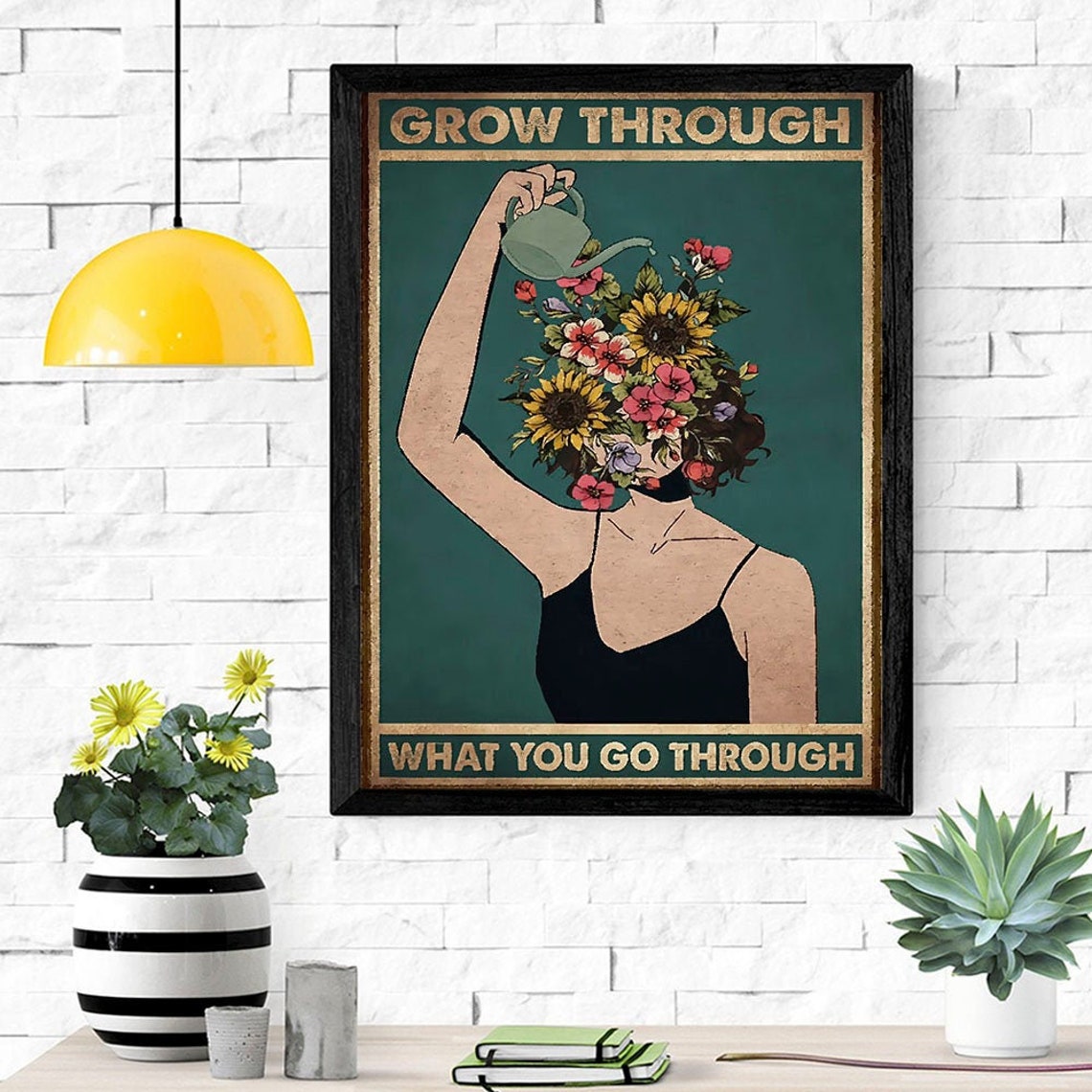Grow Through What You Go Through Poster Mental Health Poster | Etsy