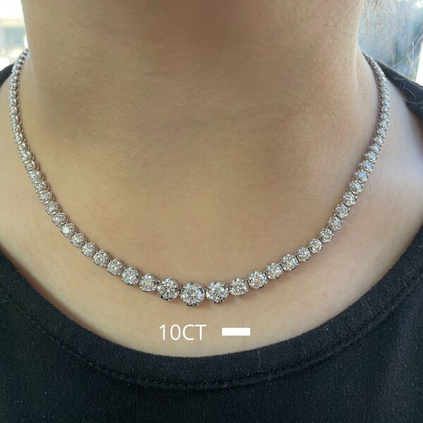 Graduated Diamond Necklace - Etsy