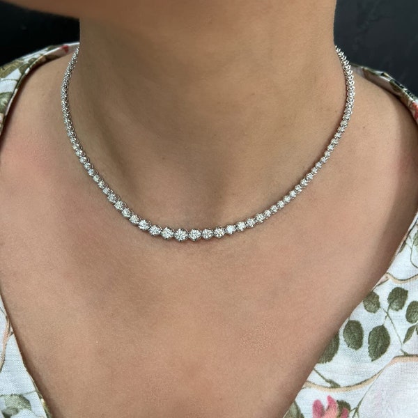 Graduated Diamond Necklace - Etsy