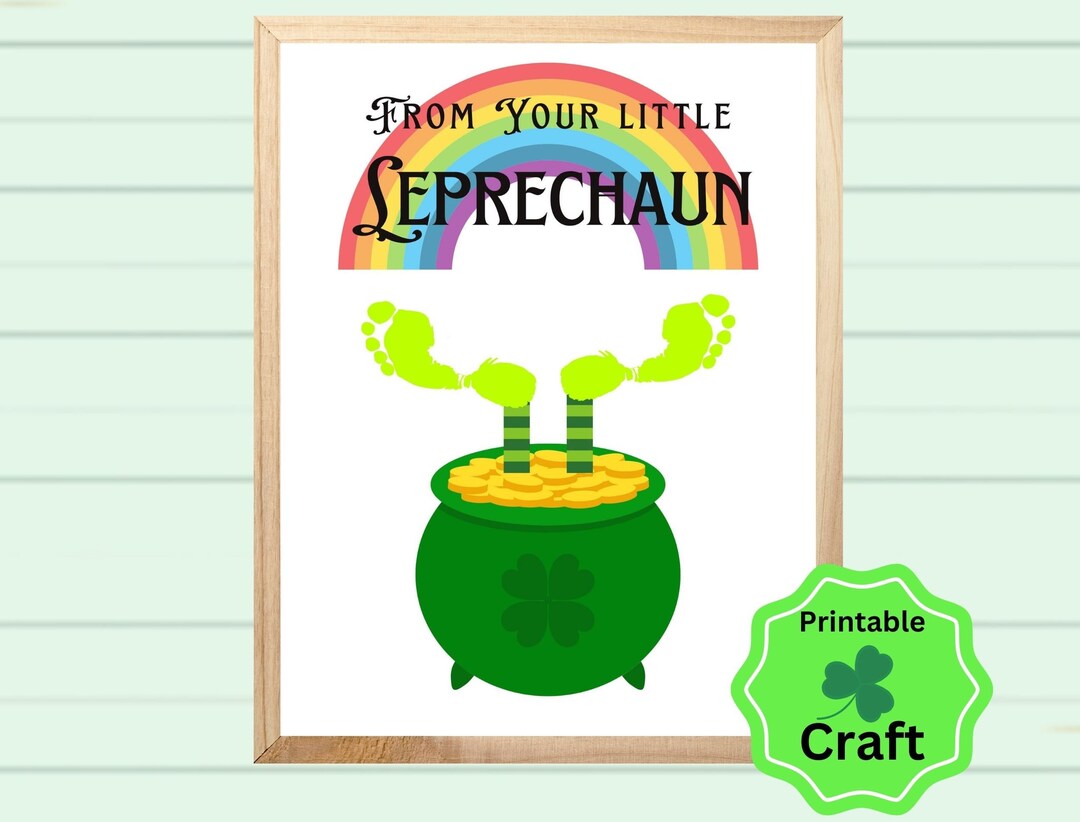 St Patrick's Day Footprint Craft, Lucky Leprechaun DIY for Baby Toddler ...