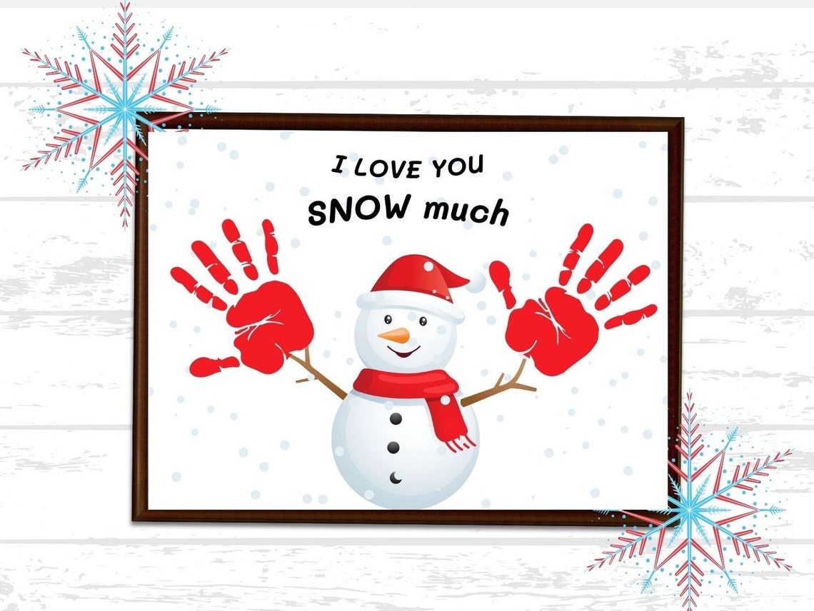 I Love You SNOW Much Printable Handprint Craft Christmas Gift - Etsy