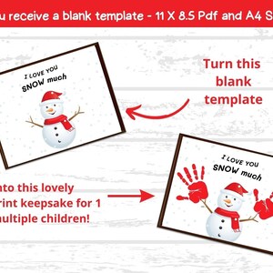 I Love You SNOW Much Printable Handprint Craft Christmas Gift - Etsy