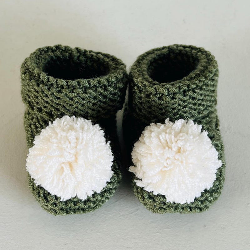 Pompom Baby Slippers - Etsy