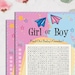 Baby Gender Reveal Word Search Game - Gender Reveal Party Game - Gender ...