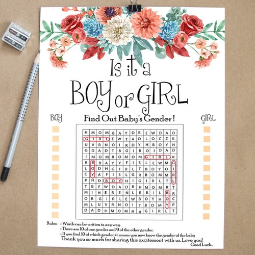Printable Boy or Girl Gender Reveal Labyrinth Game Maze Game - Etsy