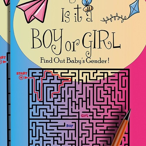 Printable Boy or Girl Gender Reveal Labyrinth Game Maze Game | Etsy