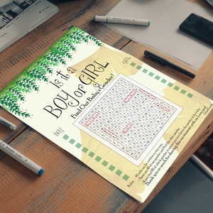 Baby Gender Reveal Word Search Game - Gender Reveal Party Game - Gender ...