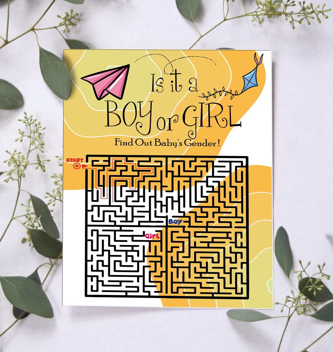 Gender Reveal Ideas : Maze Game - Gender Reveal Party Game - Printable ...