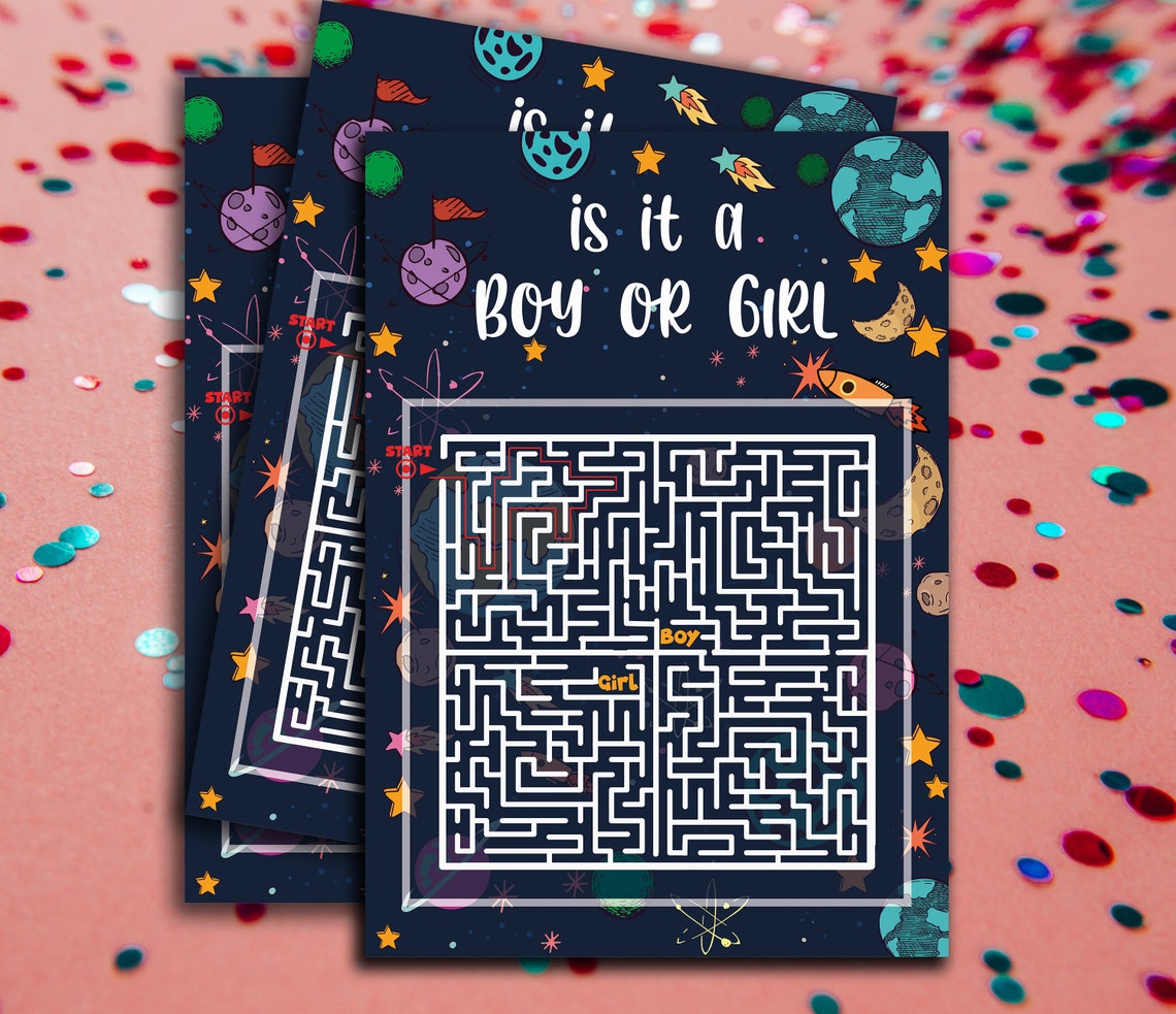 Baby Gender Reveal Maze Game Gender Reveal Game Gender Reveal İdeas Boy ...