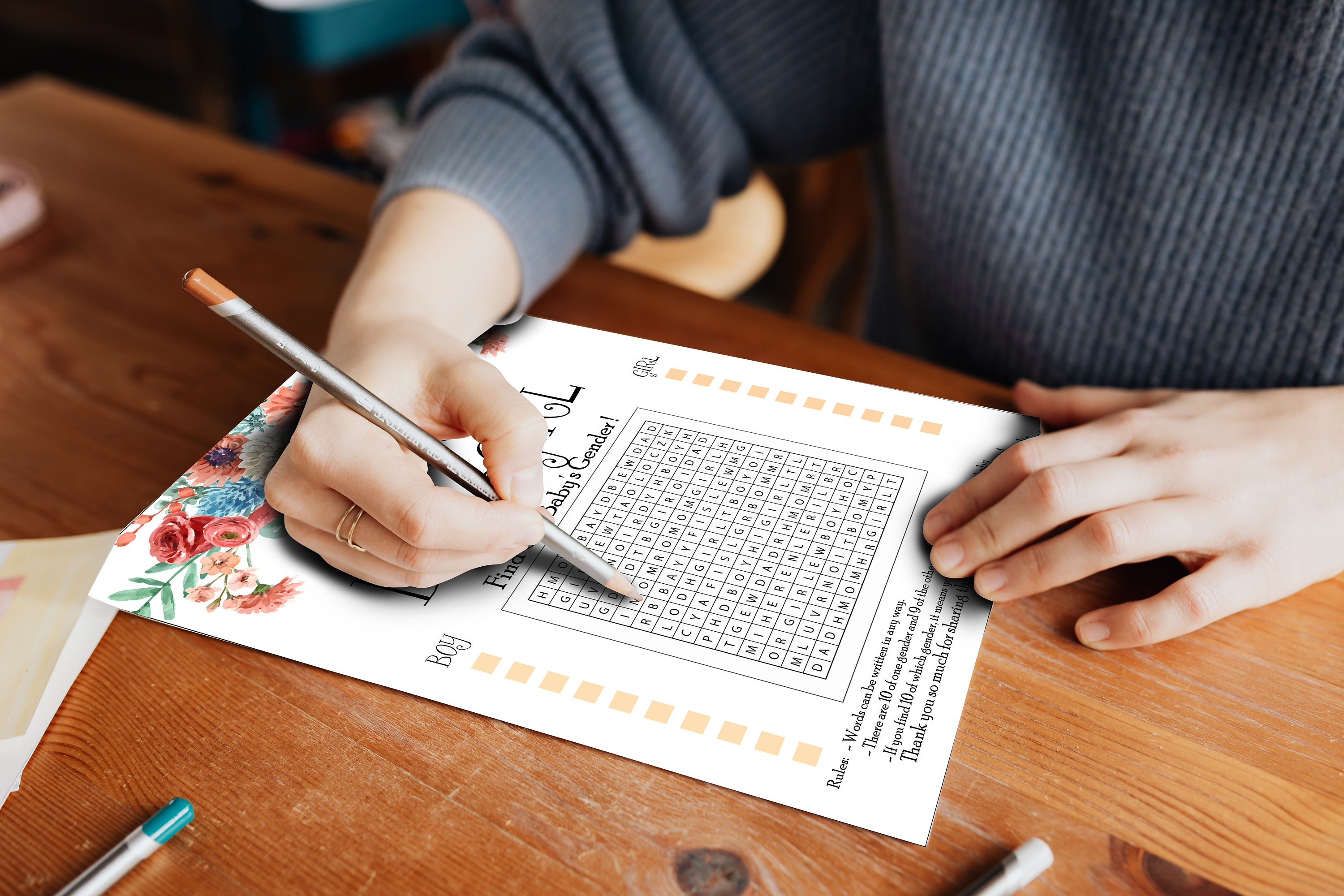 Printable Boy or Girl Gender Reveal Word Search Game With - Etsy