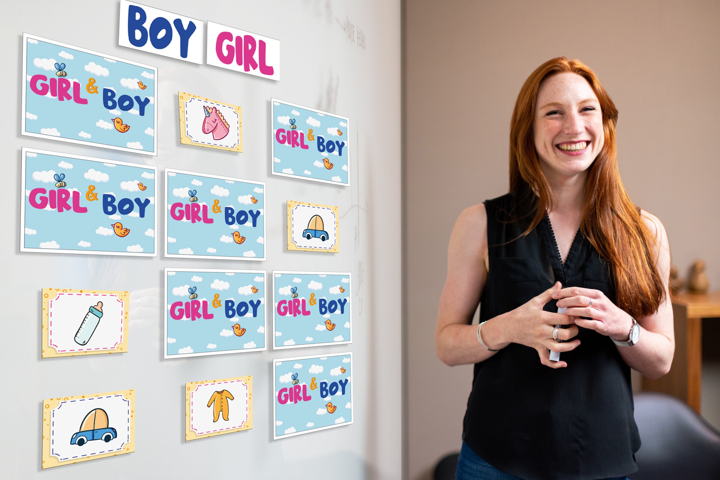 Gender Reveal Party Wall Game Gender Reveal Ideas He or She - Etsy