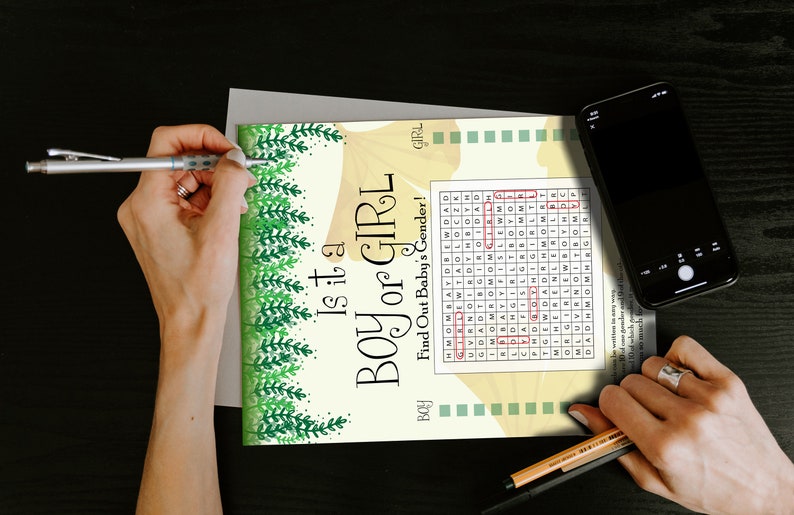 Baby Gender Reveal Word Search Game Gender Reveal Party Game - Etsy